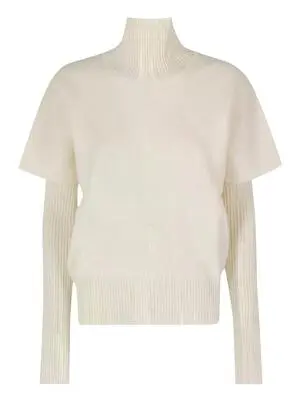 Federica Tosi Layered-sleeve High-neck Sweater - Neutrals