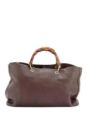 GUCCI Bamboo Shopper Leather Large Tote Bag
