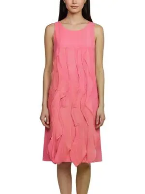 Bottega Veneta Chiffon-appliqué Sleeveless Mini Dress - Pink