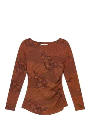 Malìparmi Mosaic Kimono Draped T-shirt - Red