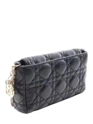 Dior 2010s Cannage Chain Shoulder Bag - Black