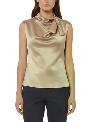 Giorgio Armani Draped Sleeveless Top - Neutrals