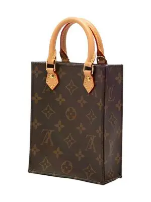 LOUIS VUITTON 2021 Monogram Petit Sac Plat Satchel - Brown