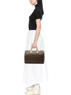 LOUIS VUITTON 2002 Monogram Speedy 35 Boston Bag - Brown