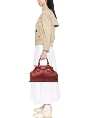 Gucci 2016-2026 Medium Calfskin Rebelle Satchel - Red