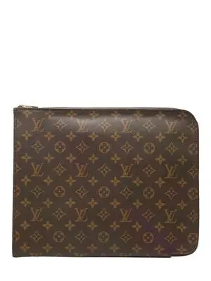 LOUIS VUITTON 1991 Monogram Poche Documents Portfolio 30 Clutch Bag - Brown