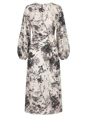 TANTRA SPAIN SL Long Dress With A Geometric Print, Round Neckline, And Straps In The Back - Black