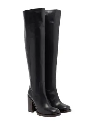 Dries Van Noten Leather Over-the-knee Boots - Black