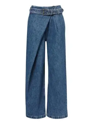 Loewe Draped Wide-leg Jeans - Blue