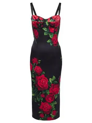 Dolce & Gabbana Floral Silk-blend Bustier Dress - Multicoloured