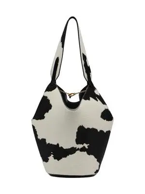 Khaite Lotus Mini Calf Hair And Suede Tote Bag Multicoloured