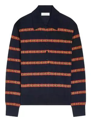 DRIES VAN NOTEN Striped Wool Polo