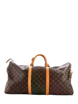 LOUIS VUITTON Keepall Bandouliere Bag Monogram Canvas 60 Travel Bag - Brown