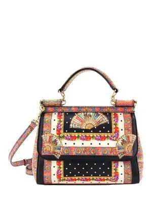 DOLCE & GABBANA Miss Sicily Bag Printed Leather Medium Satchel