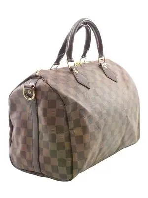 LOUIS VUITTON 2012 30 Speedy Bandoulière Damier Ebene Tote Bag - Brown