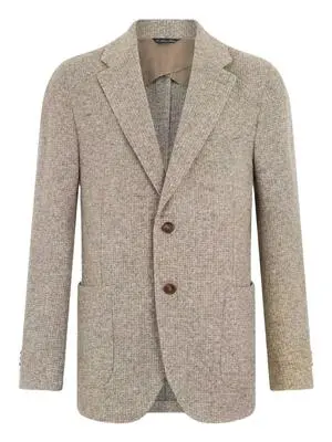 Brooks Brothers Houndstooth Jersey Blazer - Neutrals