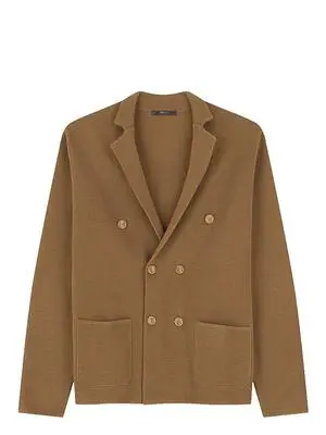 Boggi Milano Double-breasted Regular-fit Merino Wool Jacket - Biscuit