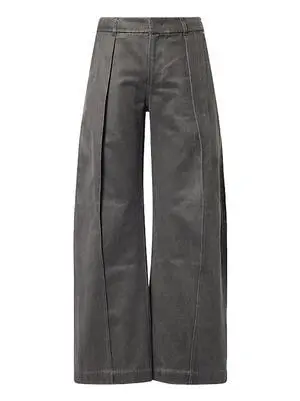 OUDE WAAG Retro Wide-leg Denim Trousers - Dark Grey