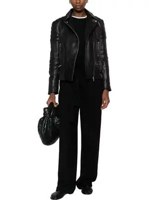 TOTEME Leather Biker Jacket - Black