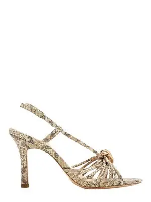 LOEFFLER RANDALL Mareka Snake-effect Sandals Neutrals