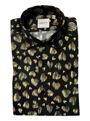 BAGUTTA Heart-print Shirt - Black