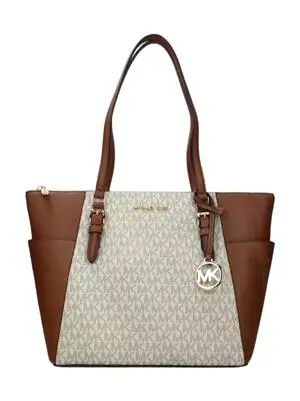 MICHAEL KORS Charlotte Logo-print Leather Tote Bag