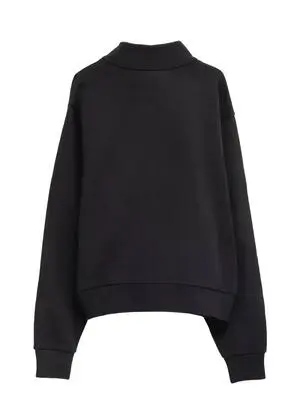 Moncler Logo-patch Quarter-zip Sweatshirt - Black