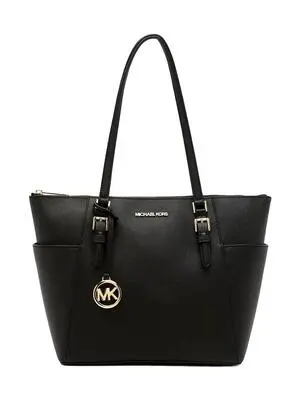 Michael Kors Charlotte Saffiano-leather Shoulder Bag - Black