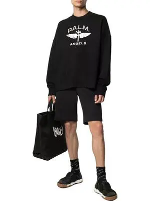 Palm Angels Logo-print Sweatshirt - Black