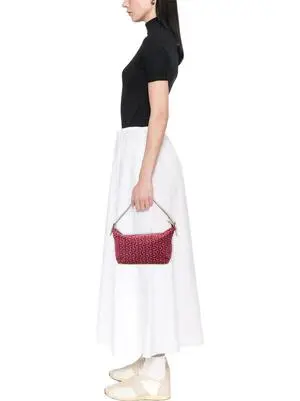 Celine 2000 C Macadam Canvas Shoulder Bag Red