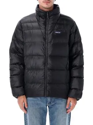 Patagonia Fitz Roy Quilted Nylon Puffer Jacket With High Collar - Black