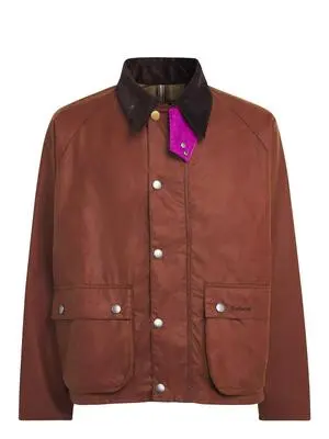 Barbour X Paul Smith Waxed Transport Windowpane Jacket - Orange