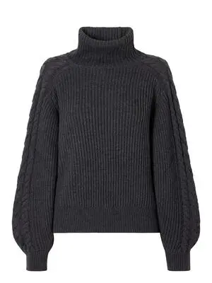 JOSEPH Alodina Ribbed Wool Turtleneck Sweater