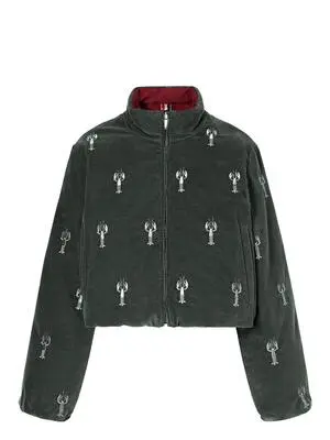 Thom Browne Reversible Embroidered Cotton-velvet Coat - Green
