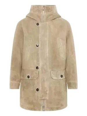 YVES SALOMON Shearling-lined Hooded Parka - Neutrals