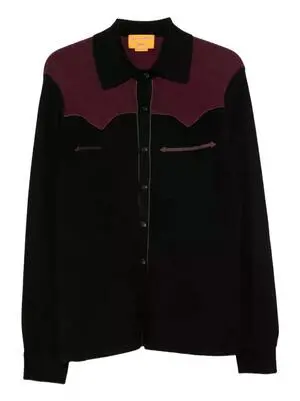 Guest In Residence Western-style Panelled Cardigan - Black