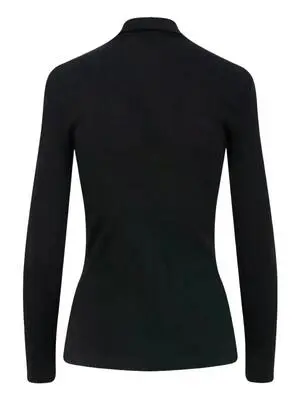 Max Mara Embroidered-logo Turtleneck Sweater Black
