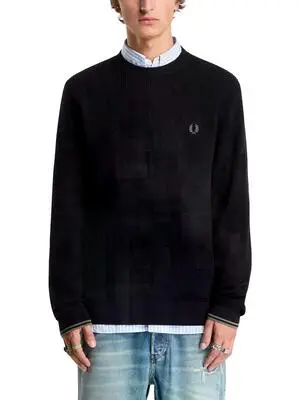 Fred Perry Waffle-stitch Sweater - Black