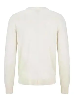 BOSS Logo-embroidered Crew-neck Sweater Neutrals