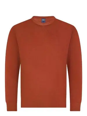 Fedeli Crew-neck Long-sleeve Sweater - Red