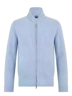 Fedeli Zip-up Cardigan - Blue