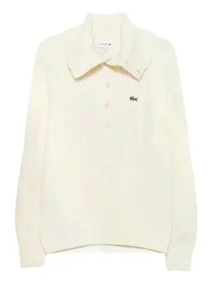 Lacoste Ribbed-knit High-neck Sweater - Neutrals
