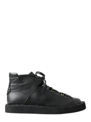 Dolce & Gabbana Lace-up Leather Sneakers - Black