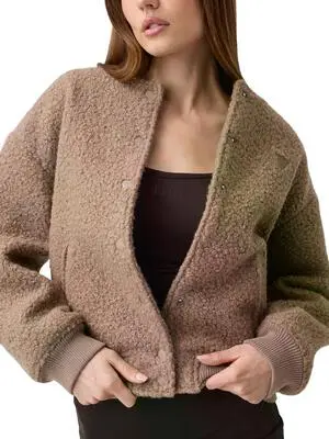 Guess Azha Sherpa Bomber Jacket - Neutrals