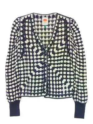FARM RIO Crochet-knit Buttoned Cardigan