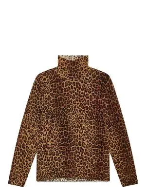 Malìparmi Leopard-print Turtleneck Knitted Long-sleeved T-shirt Brown