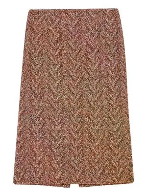 OTTOD'AME Retro Midi Skirt - Brown