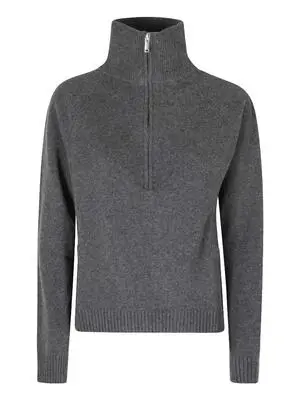 SEMICOUTURE Meg Panelled Half-zip Sweater - Grey