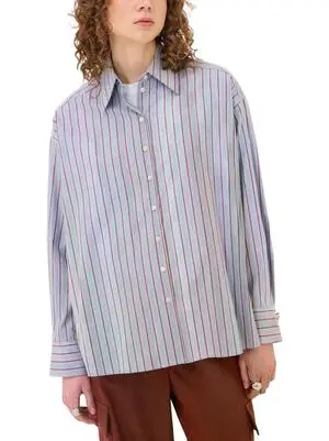 OTTOD'AME Striped Crystal-embellished Shirt - Blue