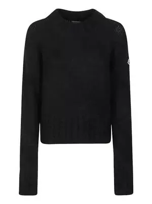 Moncler Cable-knit Logo-patch Sweater - Black